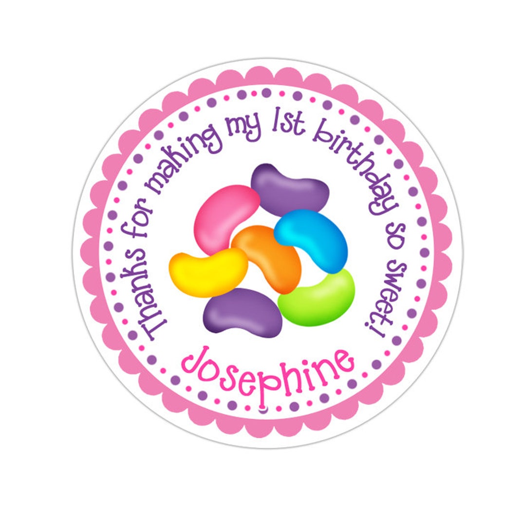 Jelly Bean Stickers, Sweet Shop Birthday Party, Candy Party Stickers ...