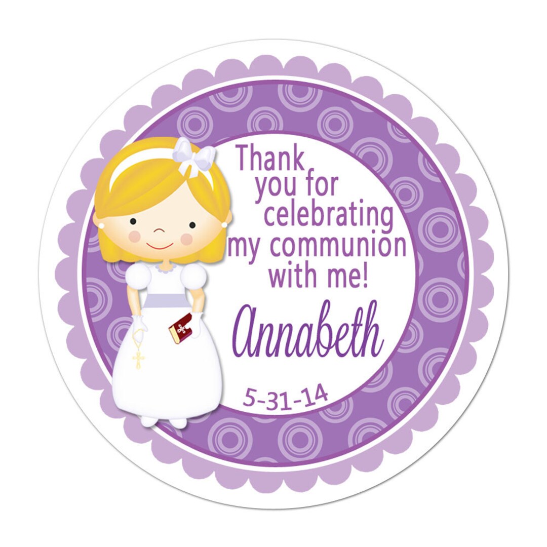 Communion Stickers, My First Communion, Baptism Stickers, Personalized ...