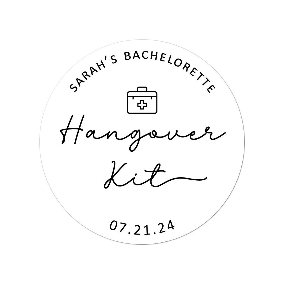 Hangover Kit Labels, 21st Birthday Hangover Stickers, Hangover Recovery ...