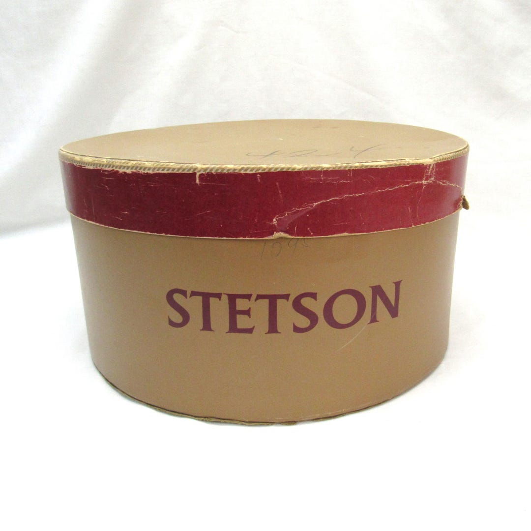 Vintage Stetson Hat Box Oval Brown and Red Storage Container - Etsy