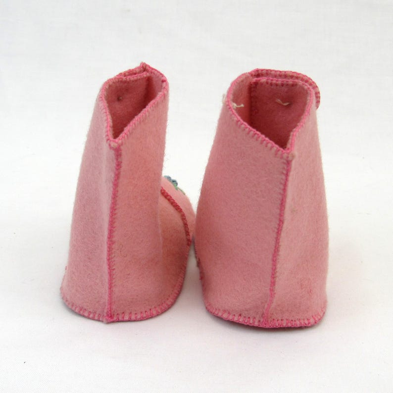 Vintage Wool Felt Baby Booties Pink Button-up Shoes - Etsy
