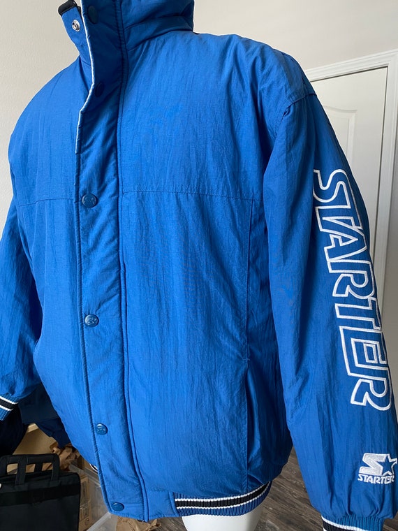 Vintage Starter Puffer Jacket M Rare Spell Out Lined … - Gem