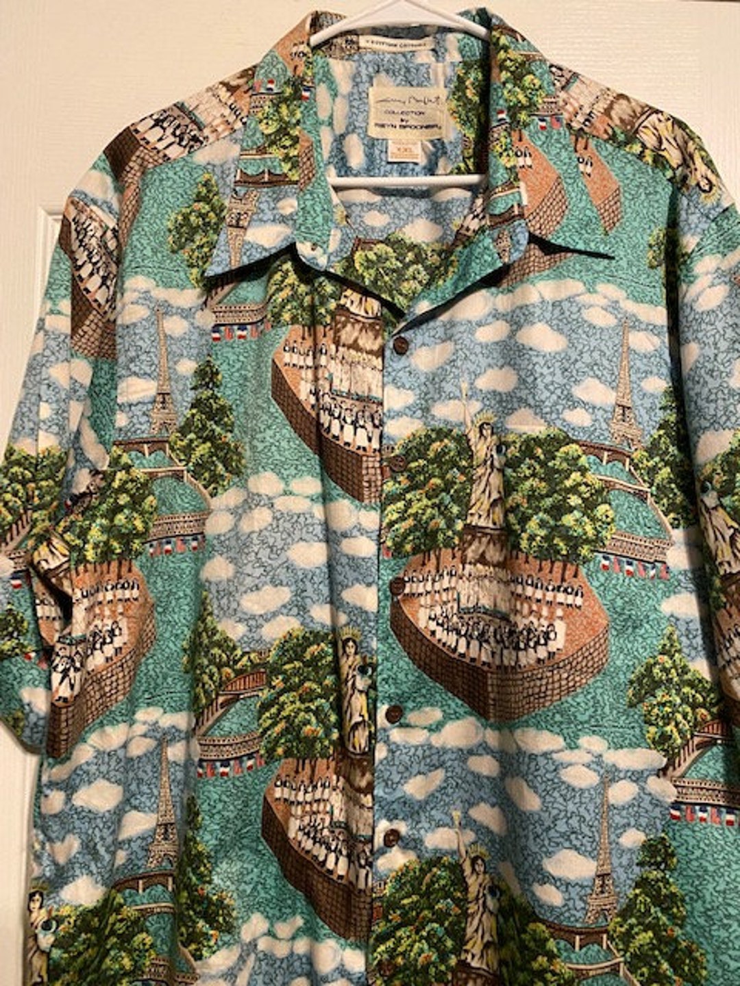 Vintage Guy Buffet X Reyn Spooner Paris New York Eiffel Tower Liberty ...