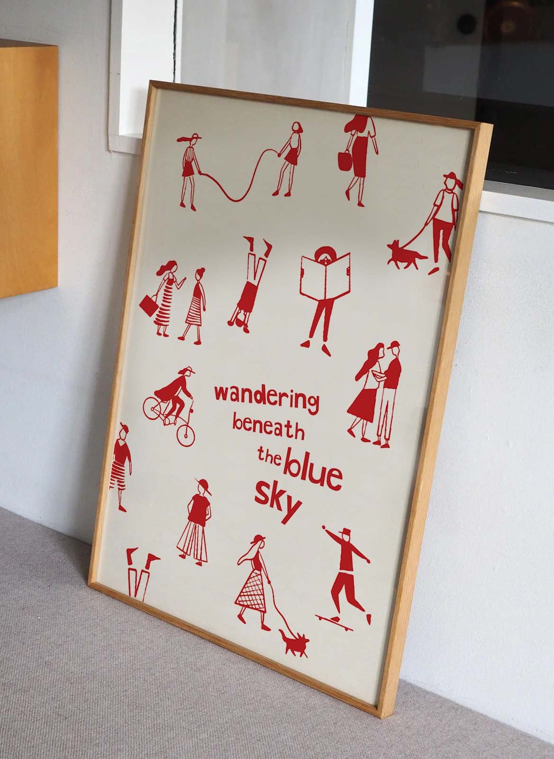 Trendy Red Poster – Exhibition Wall Art – Red Hand Drawn Sketch ...