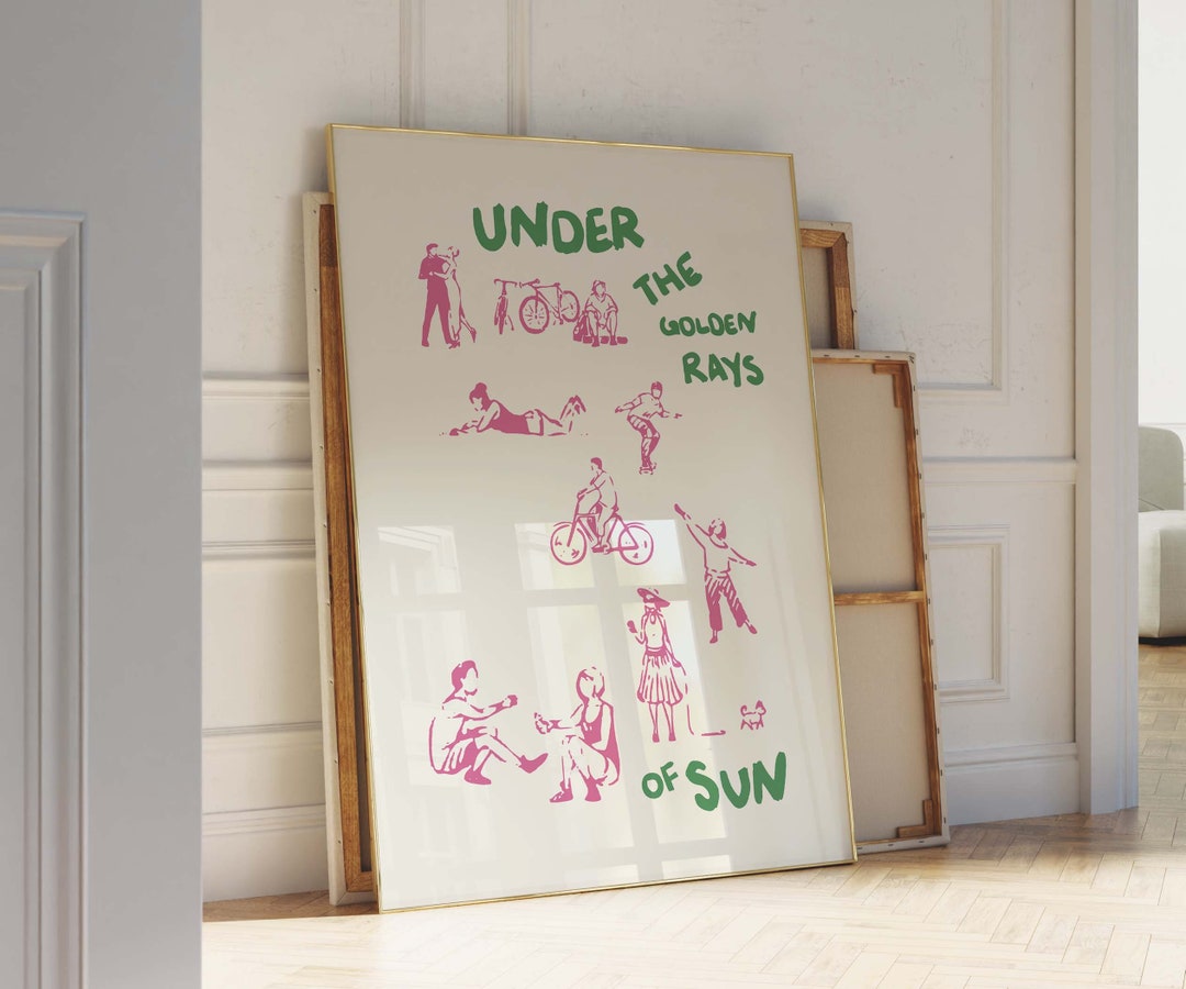 Pink and Green Poster | Exhibition Wall Art | Digital Art Download ...