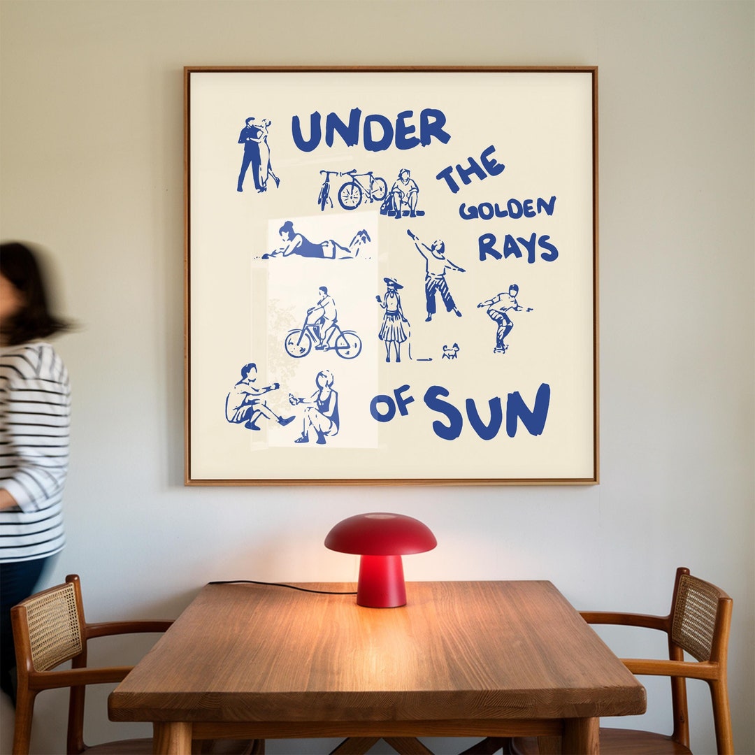 Trendy Blue Poster Square Exhibition Poster Square Wall Art blue ...