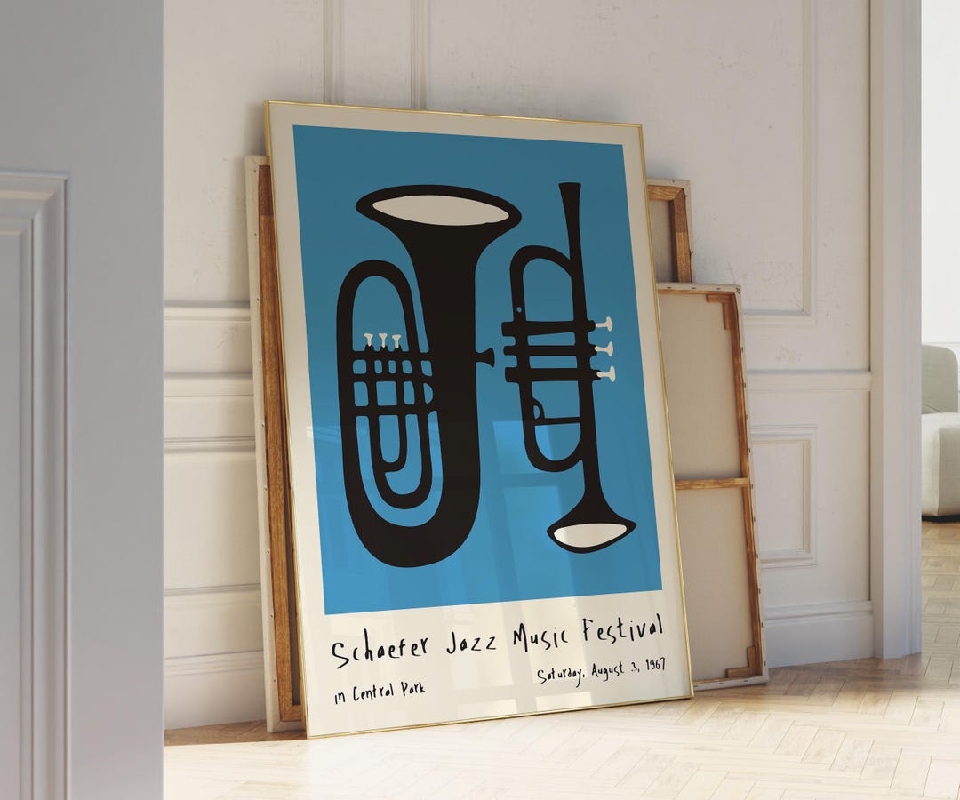 Blue Trendy Poster, Unique Blue Wall Art, Blue Music Poster, Unique ...