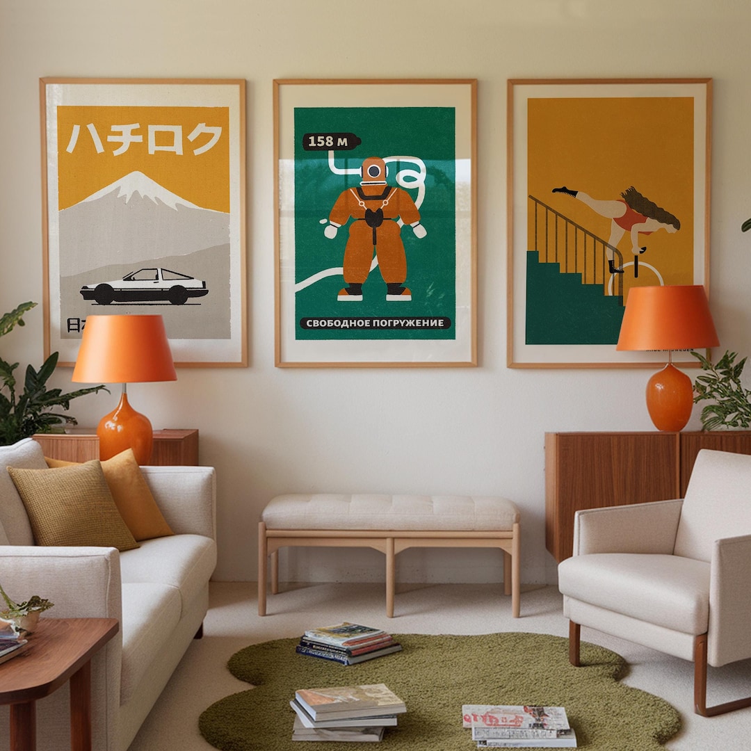 Wall Art Set of Three, 3 Piece Poster Set, Unique Posters, Matchbox ...