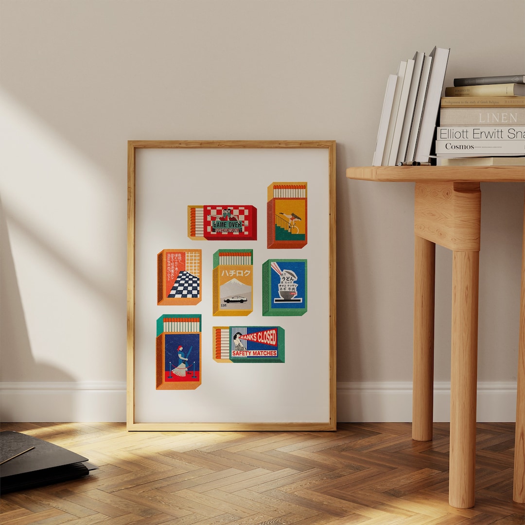 Matchbox Print, Matchbox Illustration, Vintage Matchbox Art, Matchbooks ...