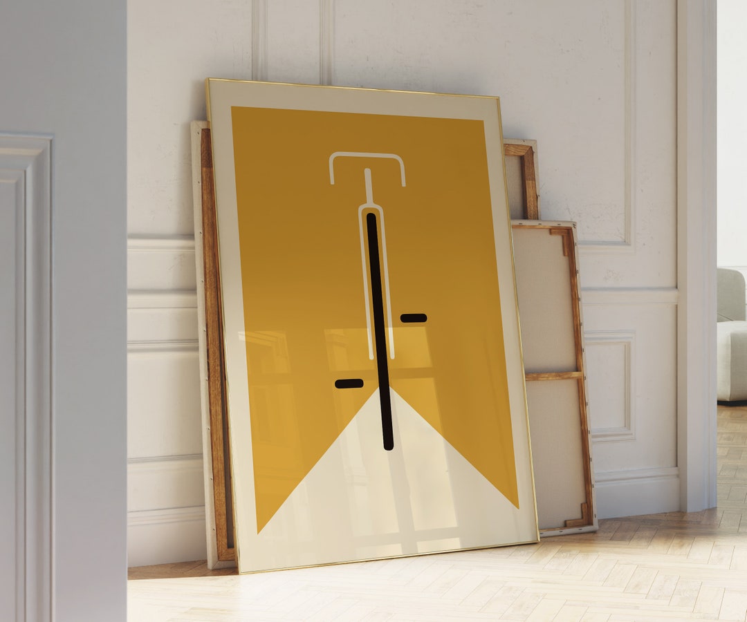 Yellow Poster for Living Room Yellow Bauhaus Poster Vintage Mid-century ...