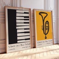 Mid-century Modern Jazz Art Print: Orange Living Room Decor (JPG) - Etsy