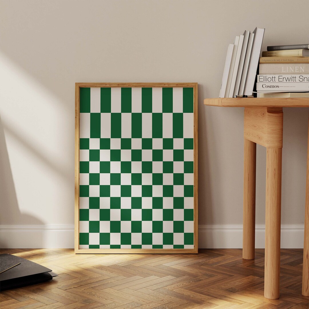 Horisontal Simple Checkered Wall Art Poster Aesthetic Wall Decor Art ...