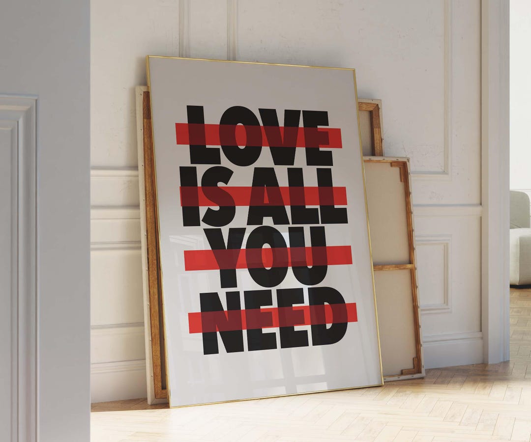 Love is All You Need, Positive Affirmation Wall Art Retro, Exhibition ...