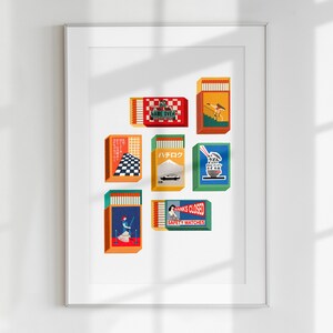 Matchbox Print, Matchbox Illustration, Vintage Matchbox Art, Matchbooks ...