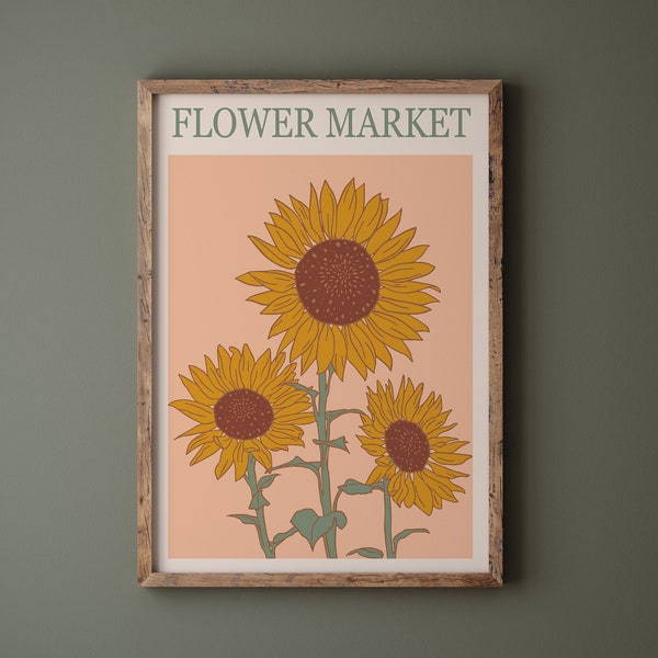 Large Sunflower Poster - Etsy