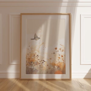 Bird and Wildflowers Printable Poster / Naturecore Watercolor - Etsy