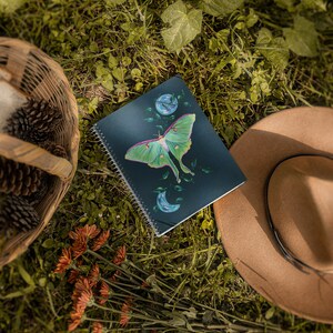 Luna Moth Spiral Notebook - Ruled Line / Green Moon Moth Impasto Oil Painting Journal - Etsy