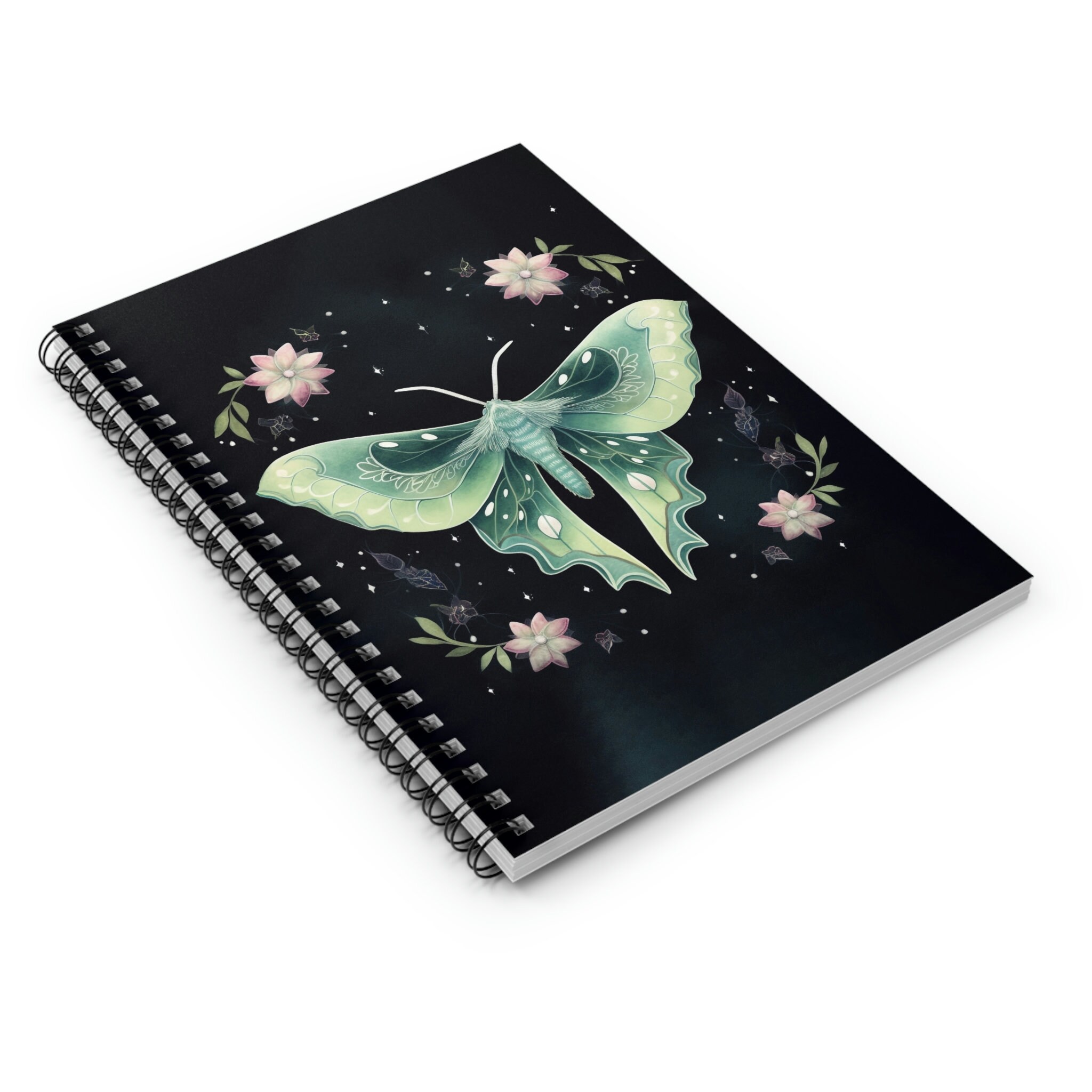 Luna Moth Spiral Notebook / Witchy Lined Journal / Moon Moth Magical ...