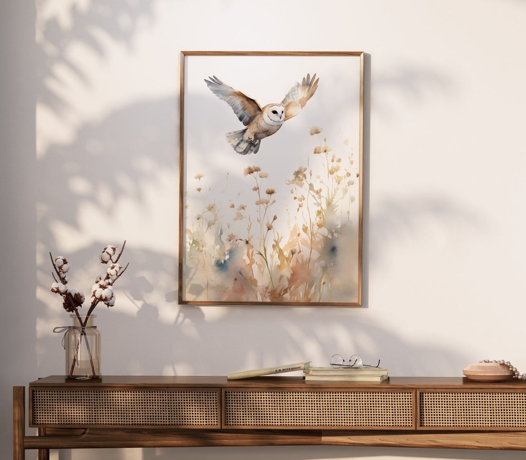 Cottagecore Owl Painting / Light Academia Forestcore Printable Decor ...