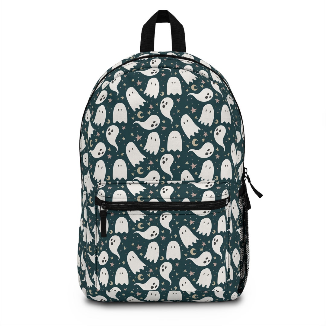 Green and White Ghost Backpack, Cute Spooky Witchy Aesthetic, Dark ...