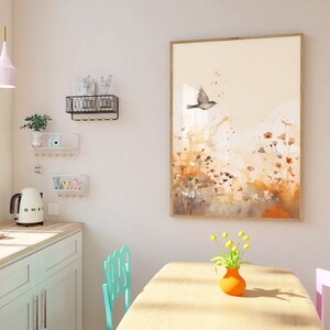 Bird and Wildflowers Printable Poster / Naturecore Watercolor Painting ...