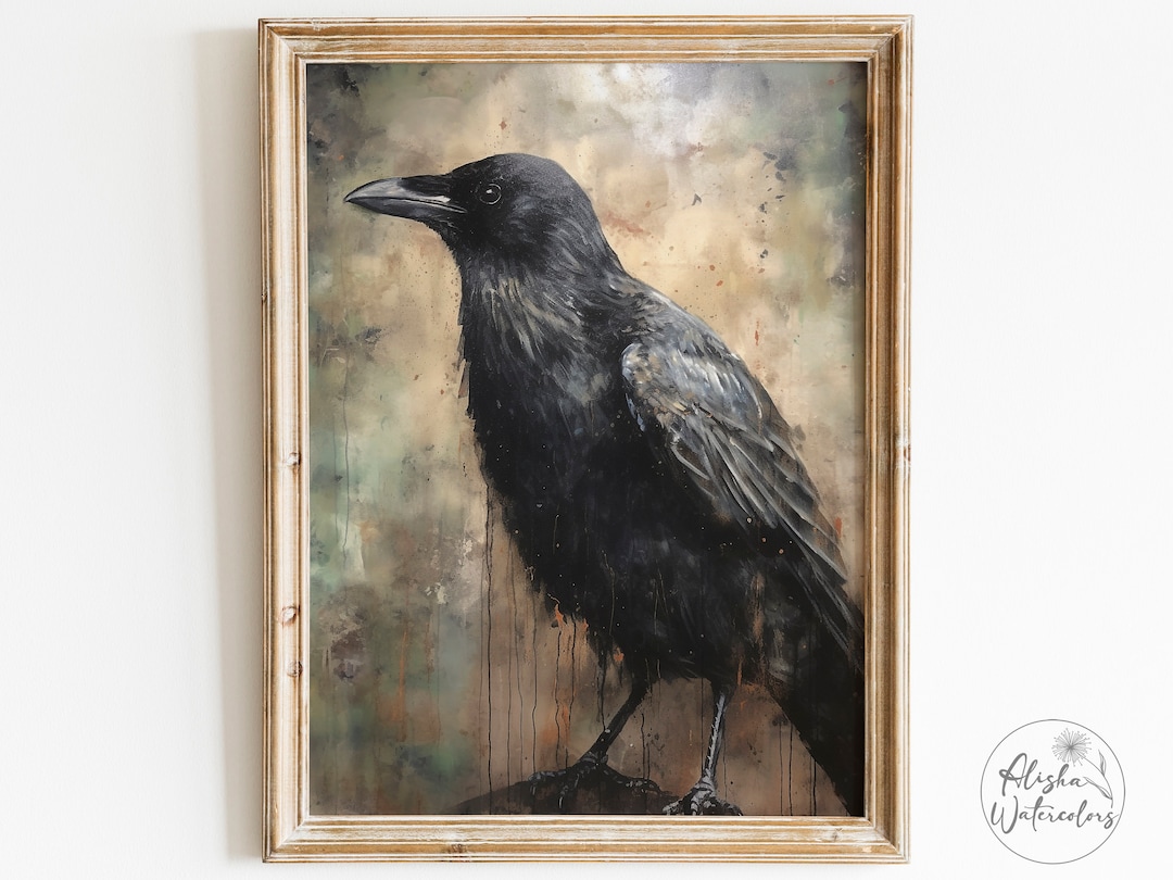 Raven Art Print | Black Bird Crow Art | Victorian Gothic Decor ...