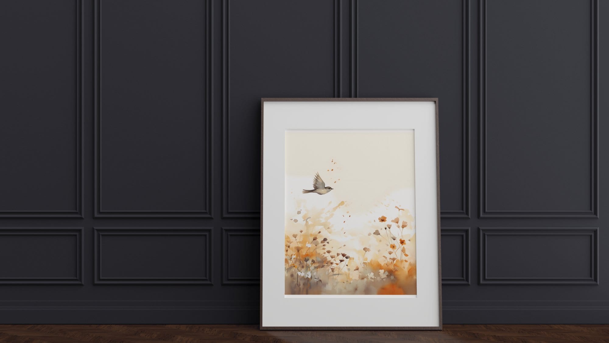Bird and Wildflowers Printable Poster / Naturecore Watercolor Painting ...