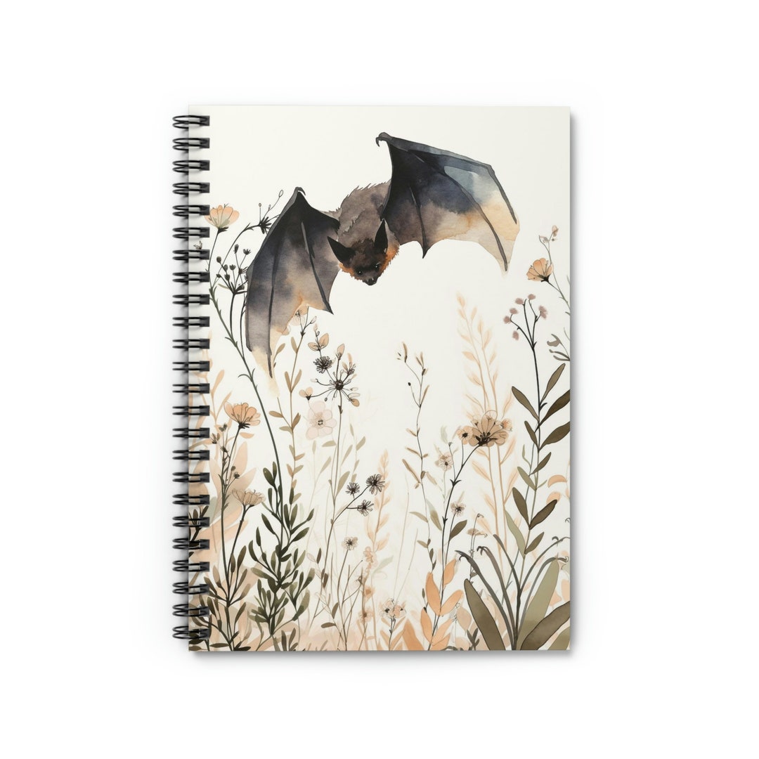 Gothic Bat Notebook / Whimsigoth Black Vampire Bat and Watercolor ...