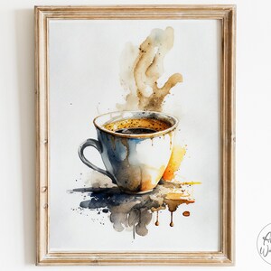 Coffee Poster Set of 3 / Coffee Bar Decor / Cafe Painting Bundle ...
