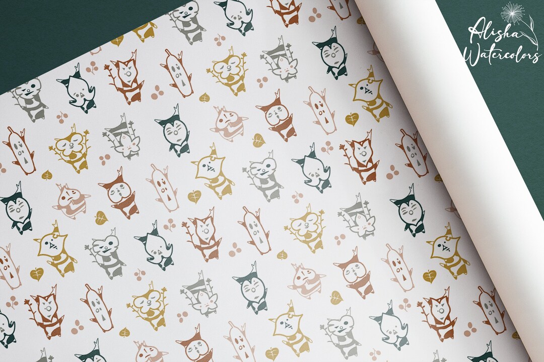 Korok Wrapping Paper, Legend of Zelda Holiday Gift Wrap Roll or Sheet ...