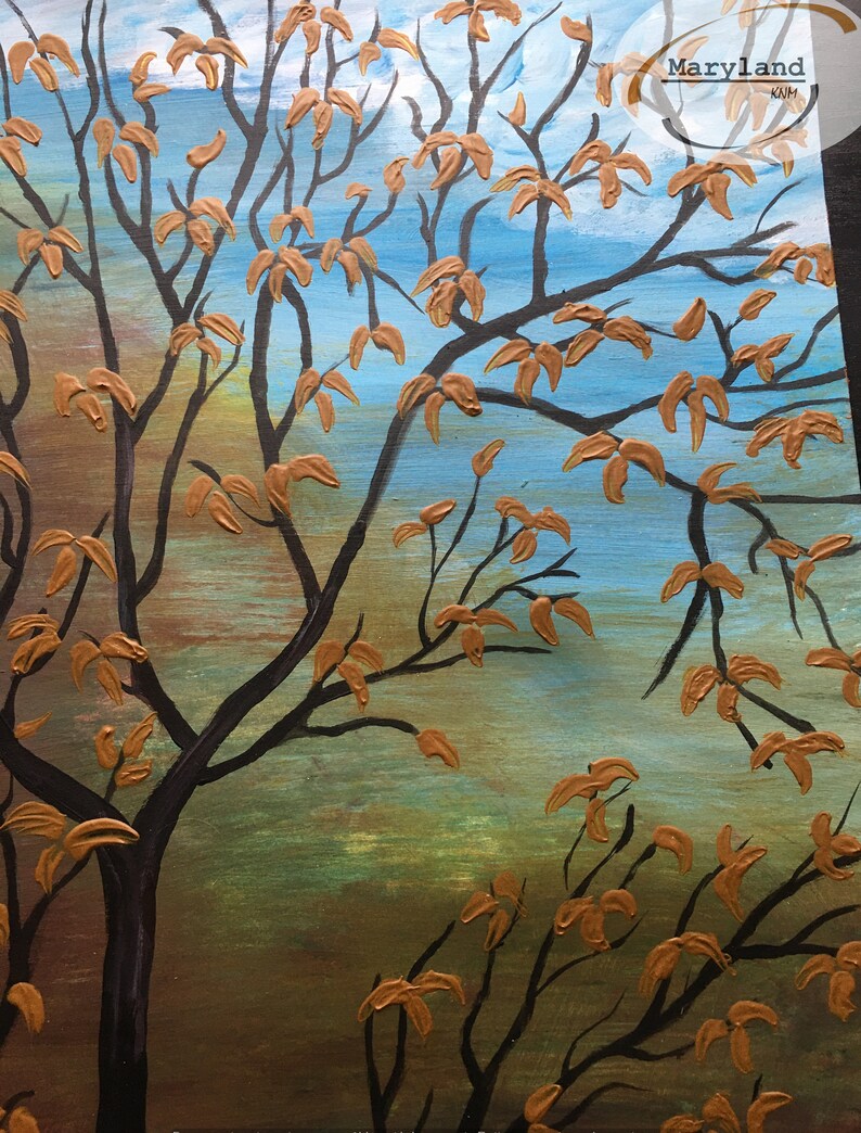 Original Landscape Acrylic Painting, Autumn Painting, Fall Tree Art ...