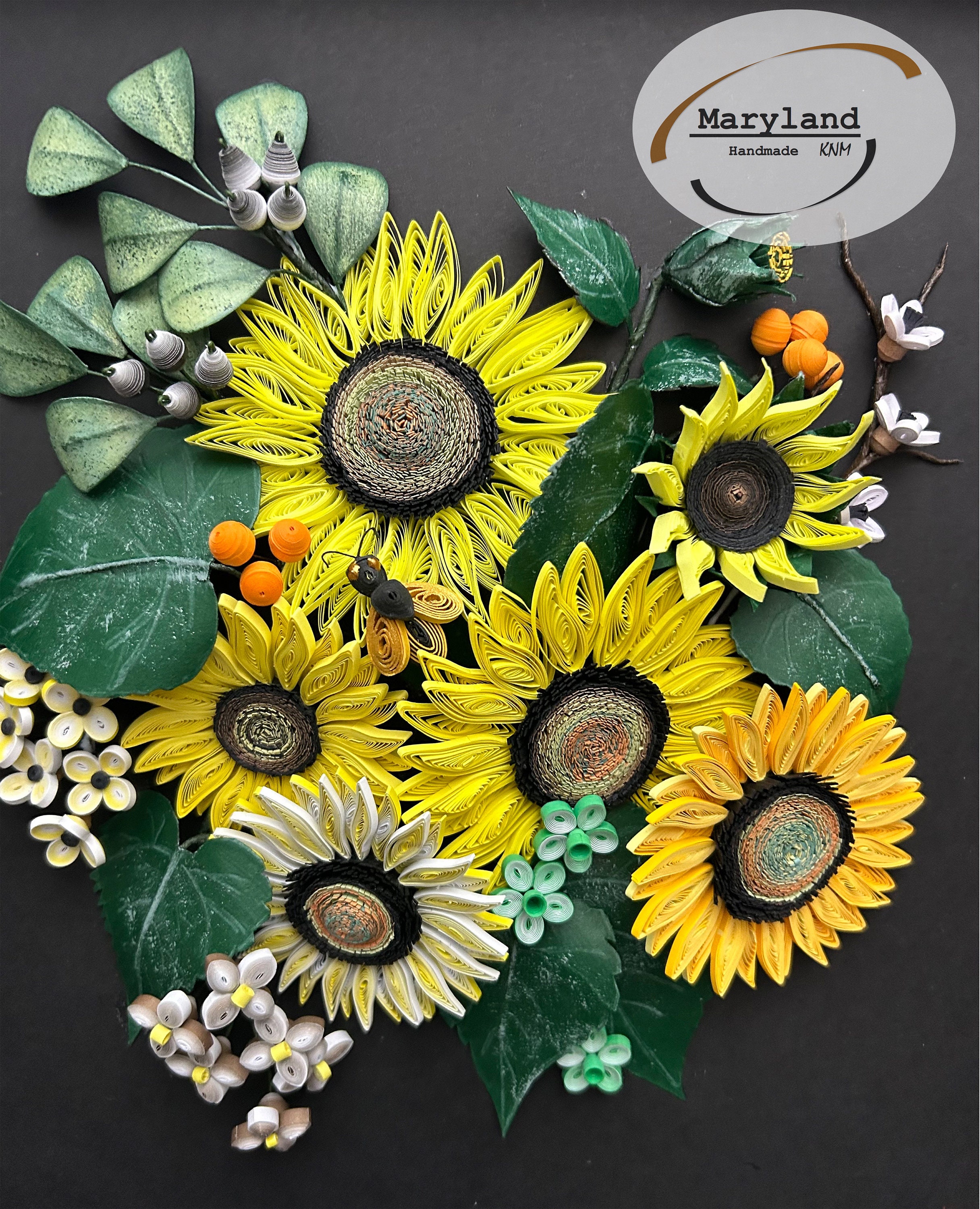 3D Quilled Sunflowers, Colorful Summer Sunflowers, Paper Quilling ...