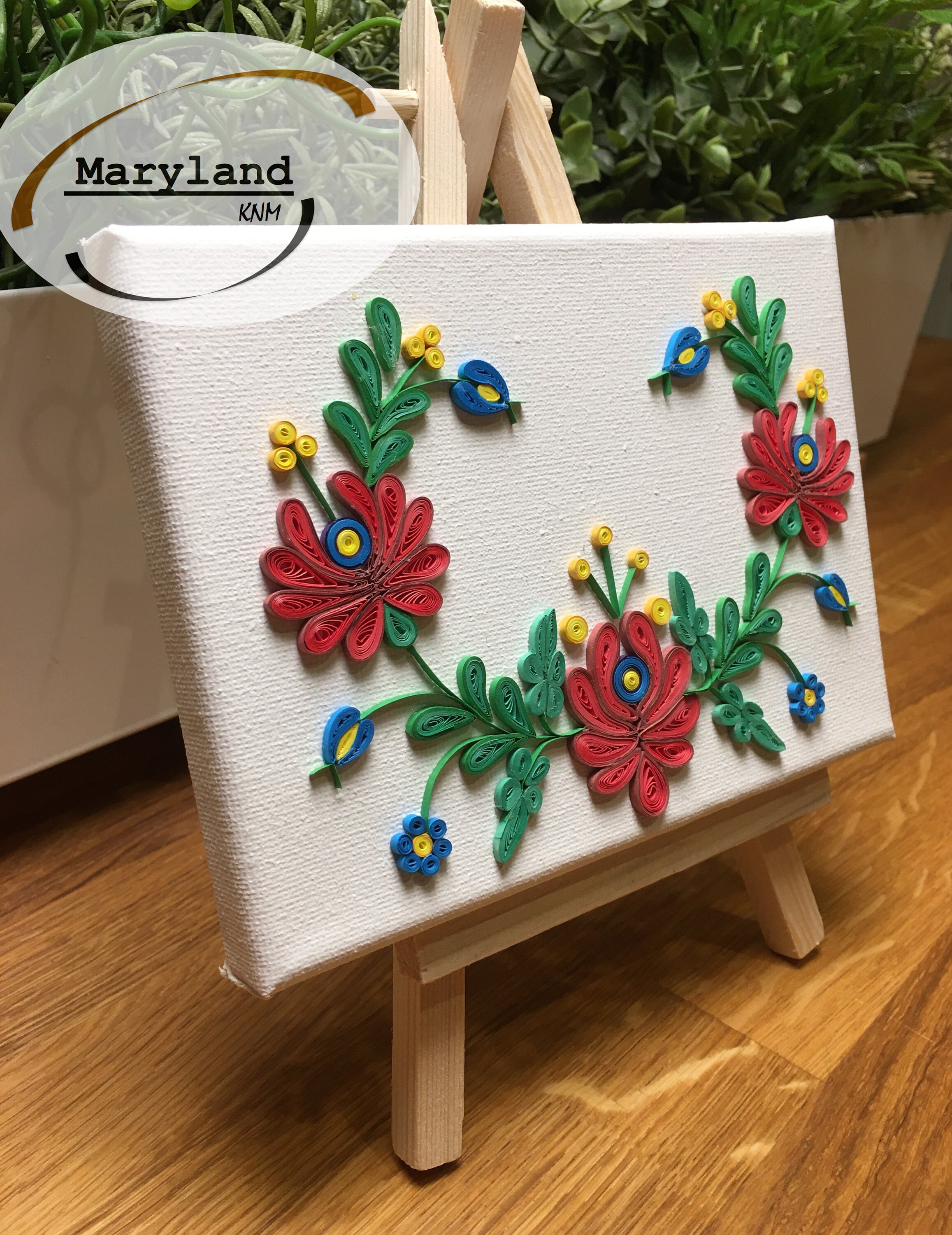 Quilled Hungarian Folk Design on Canvas, Paper Quilling Flowers ...