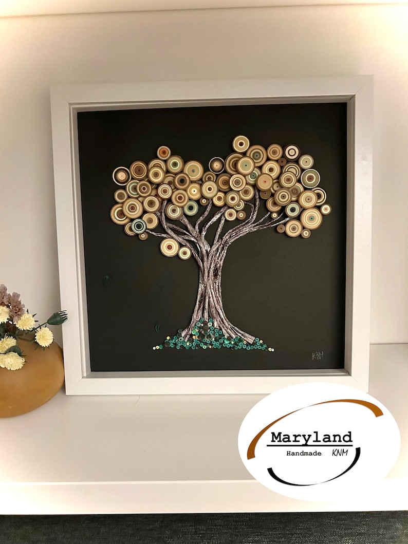 Paper Quilling Art, Tree of Life, Wall Art, Handmade, Recycled Paper ...