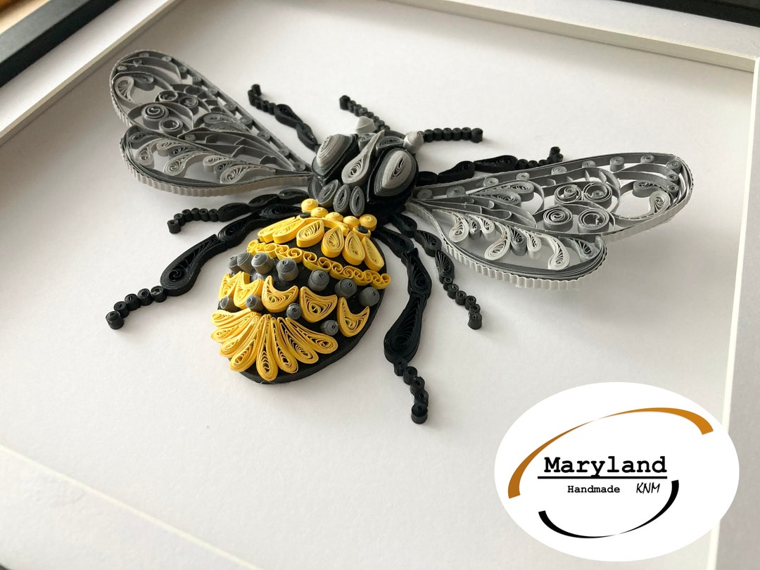 Bee Picture in a Box Frame Bee Gift Paper Quilling Bee - Etsy