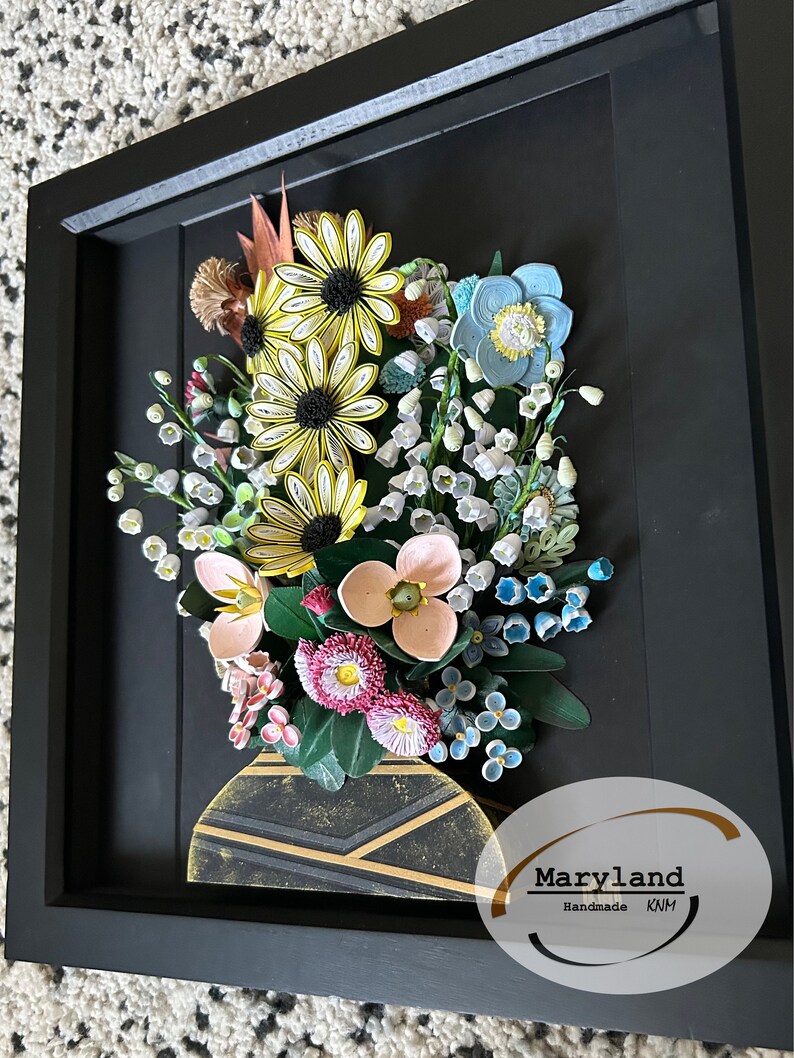 3D Quilling Paper Art,paper Quilling Flowers,wall Decor,framed Paper ...