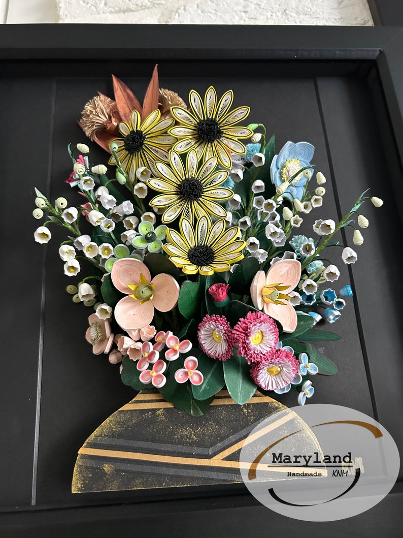 3D Quilling Paper Art,paper Quilling Flowers,wall Decor,framed Paper ...
