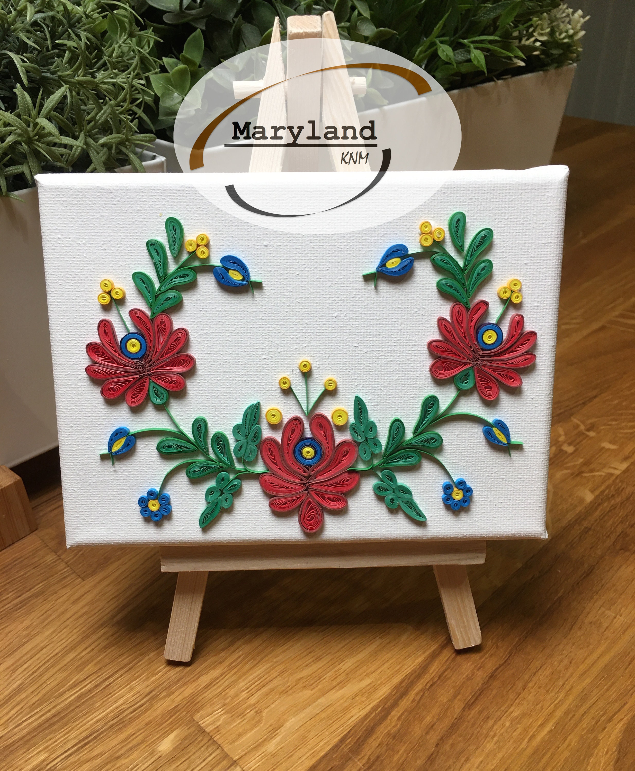 Quilled Hungarian Folk Design on Canvas, Paper Quilling Flowers ...