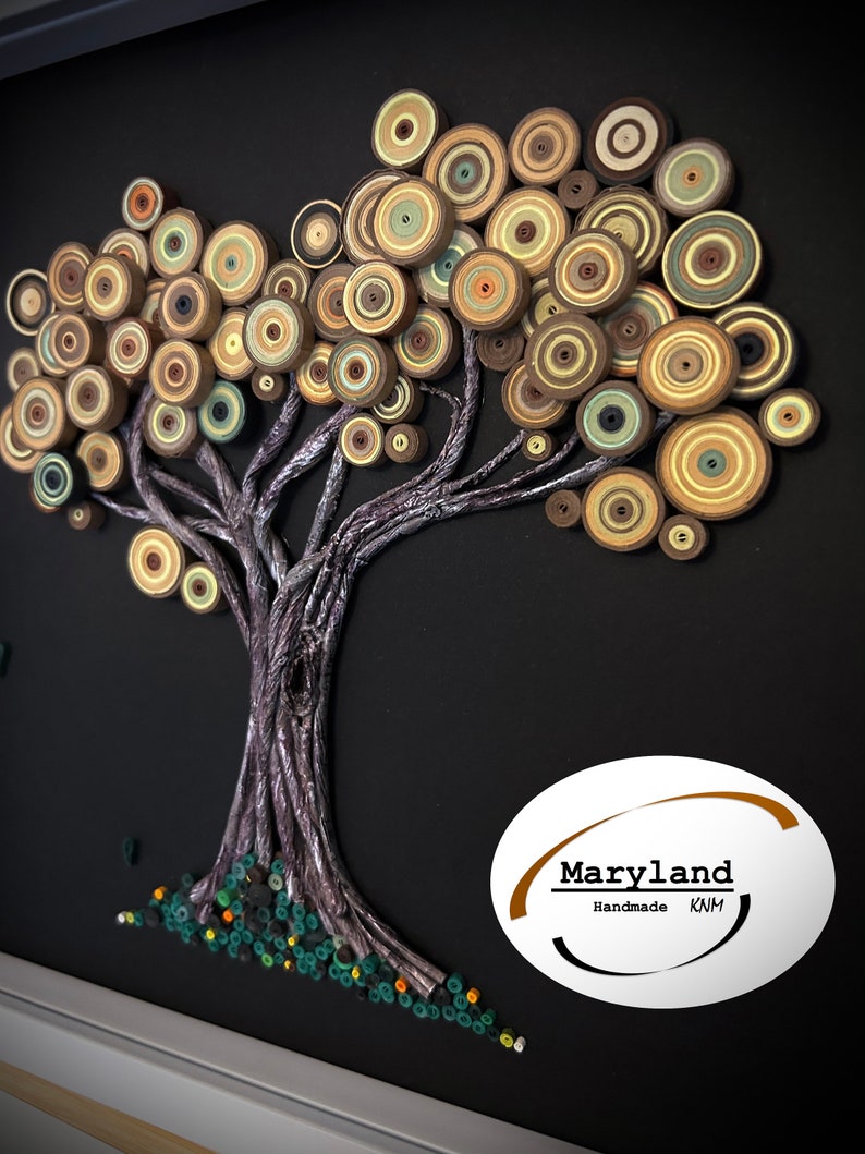 Paper Quilling Art, Tree of Life, Wall Art, Handmade, Recycled Paper ...