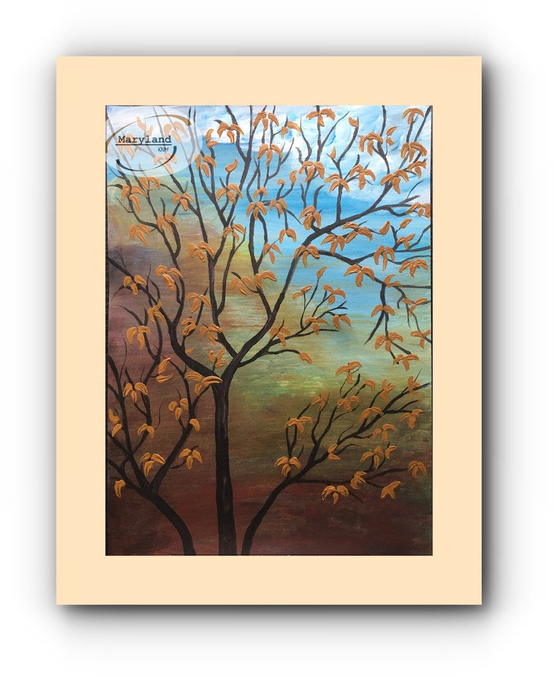 Original Landscape Acrylic Painting, Autumn Painting, Fall Tree Art ...