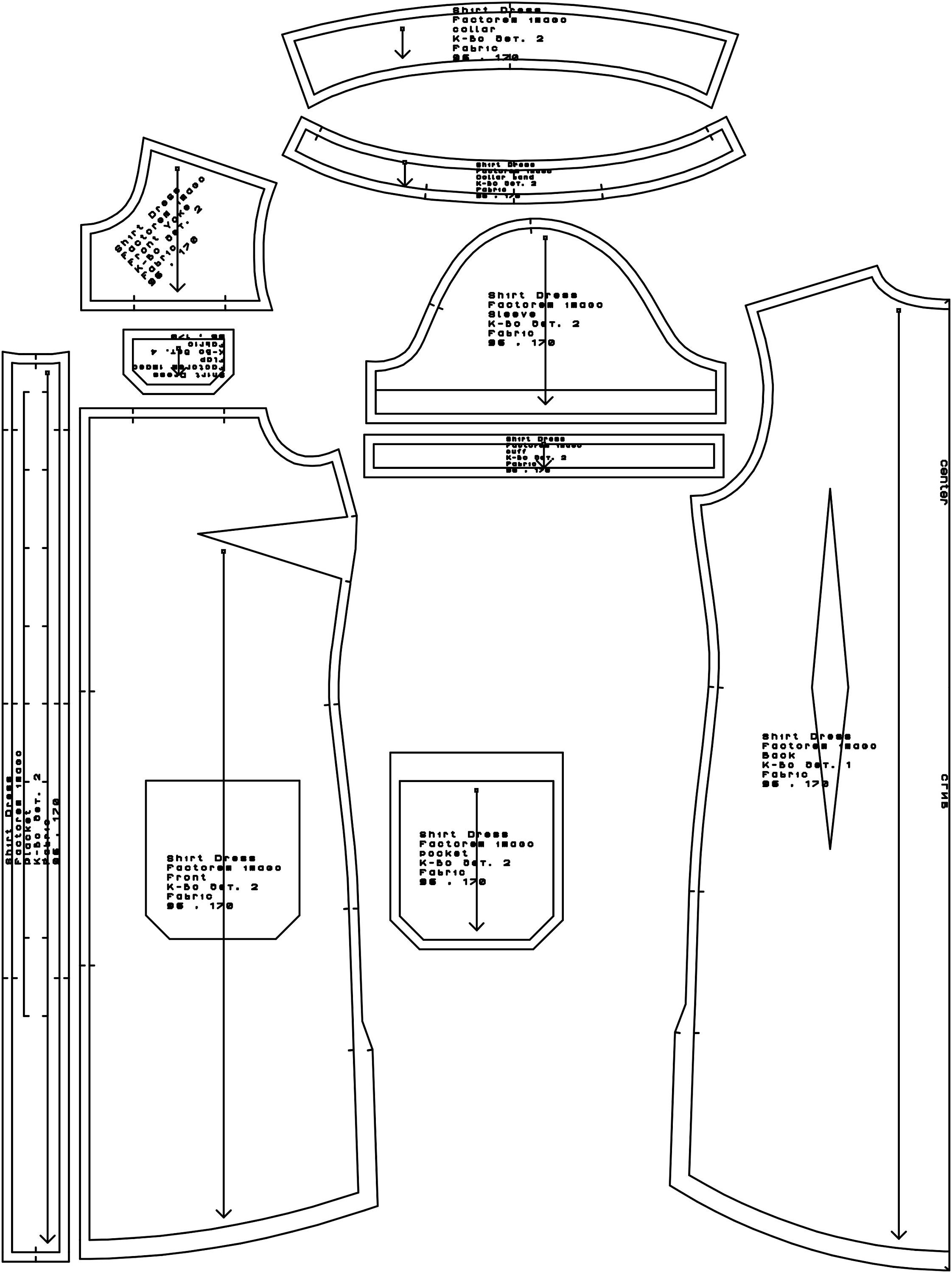 PDF Summer Casual Shirt Dress Sewing Pattern / Plus Size Bust 116-128 ...