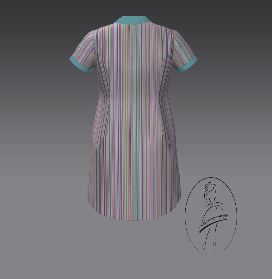 PDF Summer Casual Shirt Dress Sewing Pattern / Plus Size Bust 116-128 ...