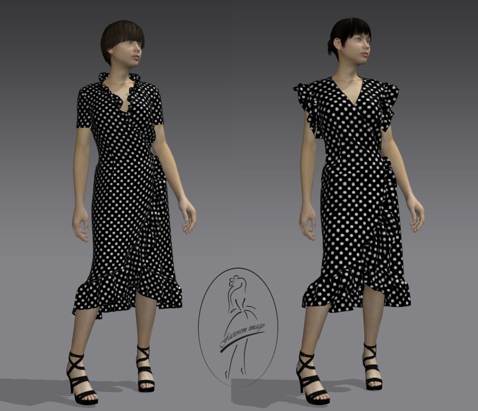 PDF Summer Wrap Dress Sewing Pattern / Five Sizes Three Height Dress ...