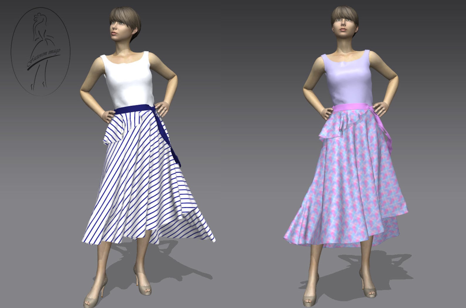 PDF Ruffle Flounce Skirt Sewing Pattern / Summer Wrapped Skirt - Etsy