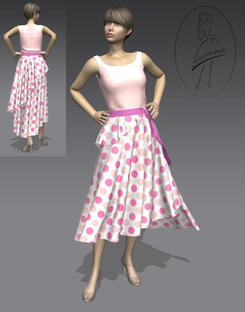 PDF Ruffle Flounce Skirt sewing pattern / Summer Wrapped Skirt | Etsy