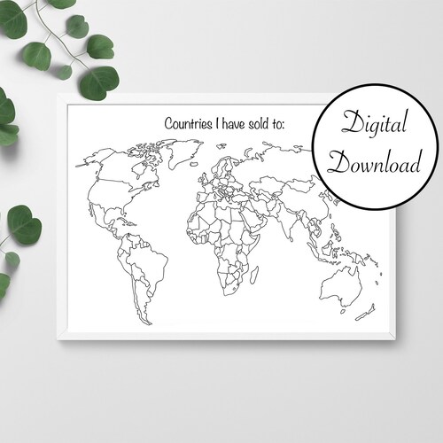 WORLD SALES MAP Hand Illustrated Map Labelled Map | Etsy