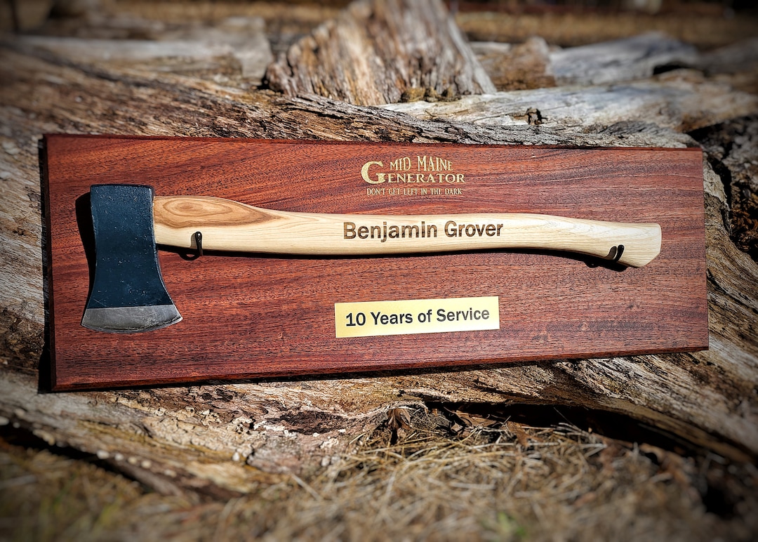 Axe Trophy Plaque, Engraved Axe Award, Mahagony Plaque, Company Trophy ...