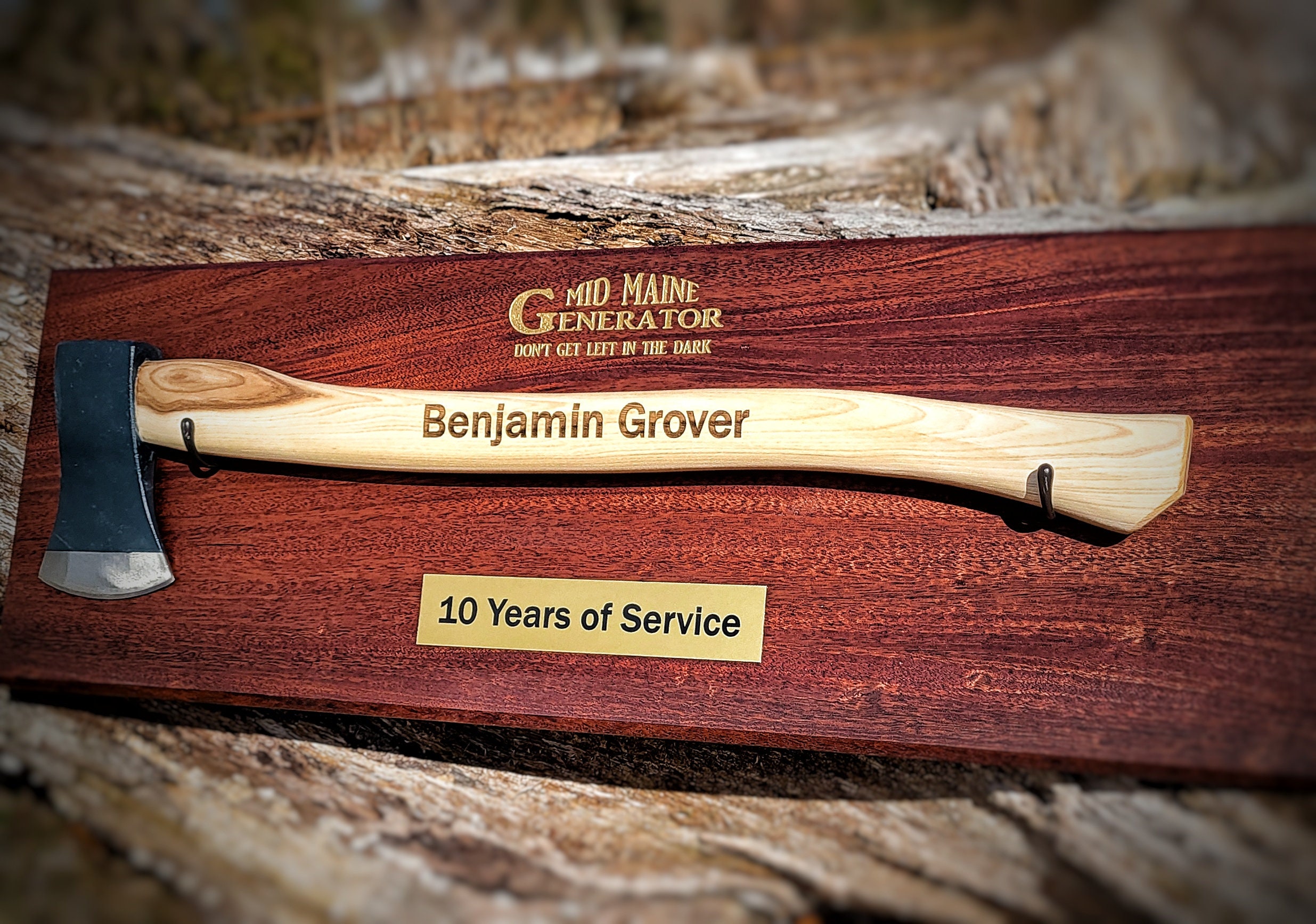 Axe Trophy Plaque, Engraved Axe Award, Mahagony Plaque, Company Trophy ...