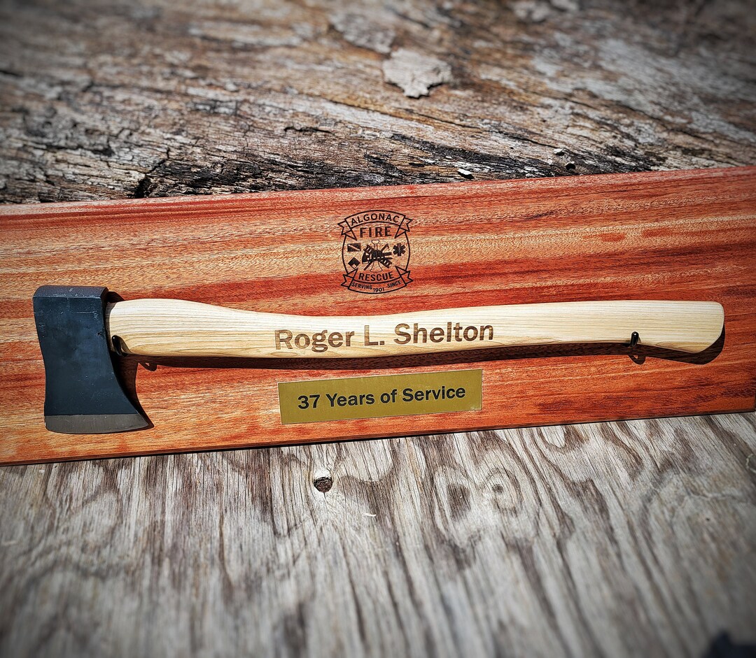 Axe Trophy Plaque, Engraved Axe Award, Mahagony Plaque, Company Trophy ...