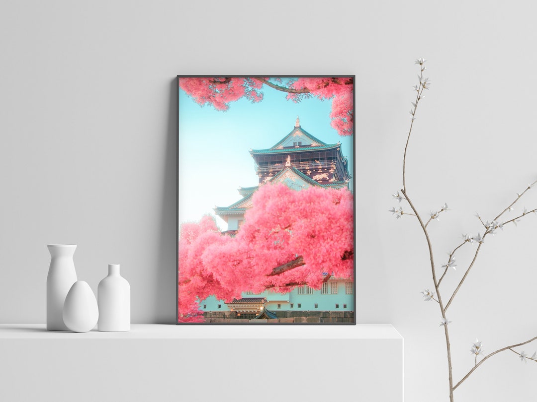 Osaka Lofi Castle - Japanese Cyberpunk Art Poster: Explore the ...